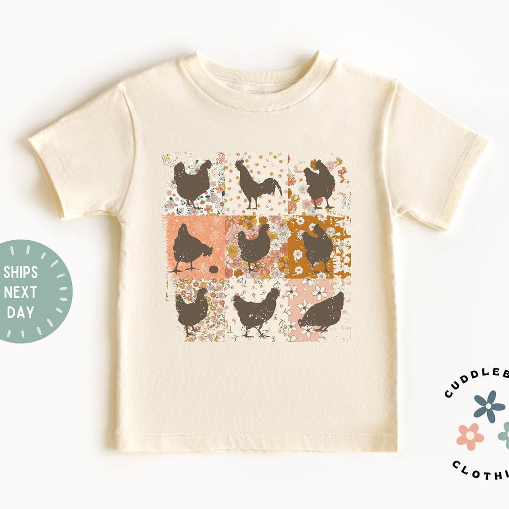 Bella Canvas Chickens Farm Animals Kids Tee, Cute Chicken Toddler Girl ...