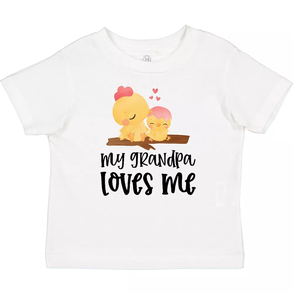 Bella Canvas Chicks My Grandpa Loves Me Baby Toddler Shirt Gifts Creepers Cute Grandchild ...