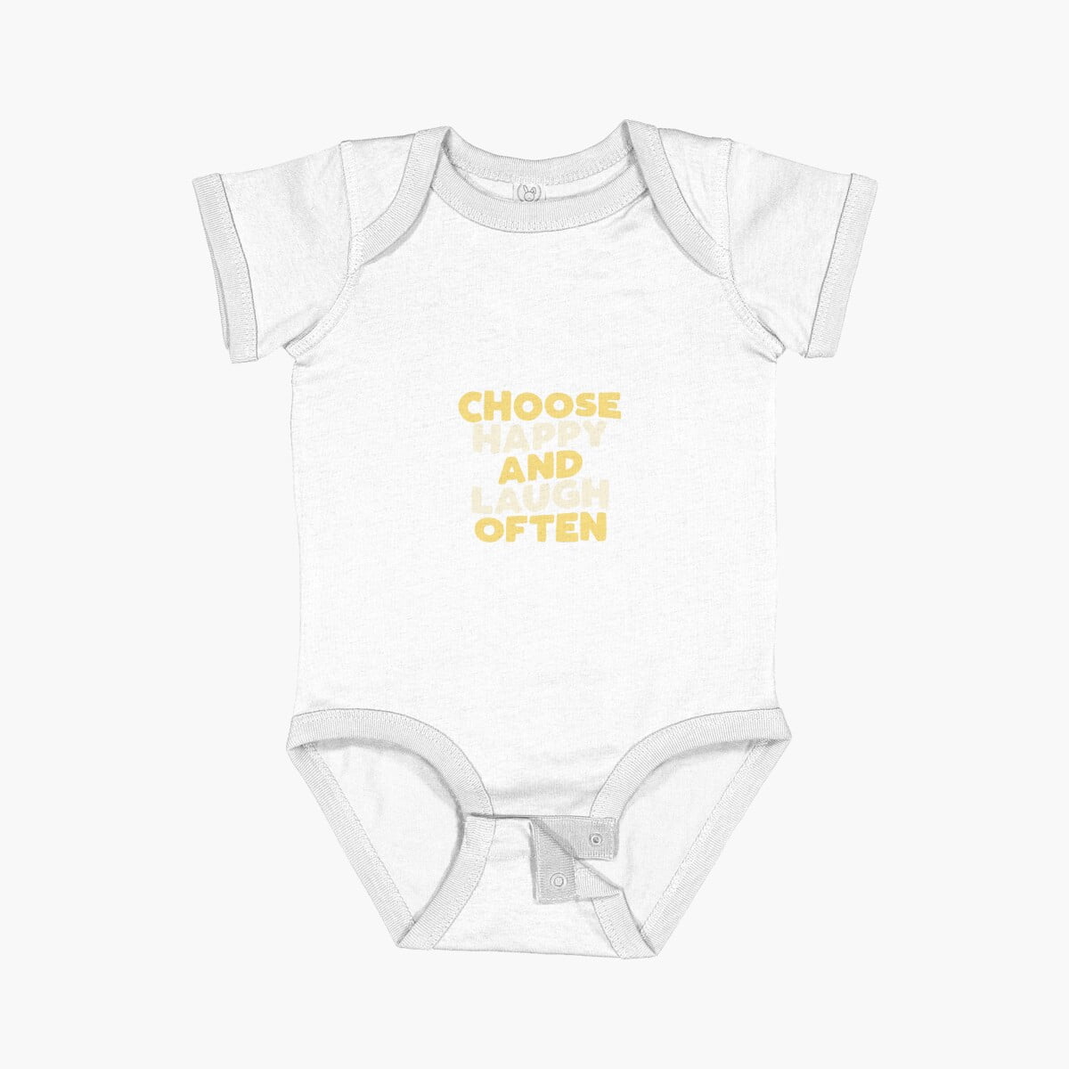 Bella Canvas Choose Happy And Laugh Often In Green And Yellow Short ...