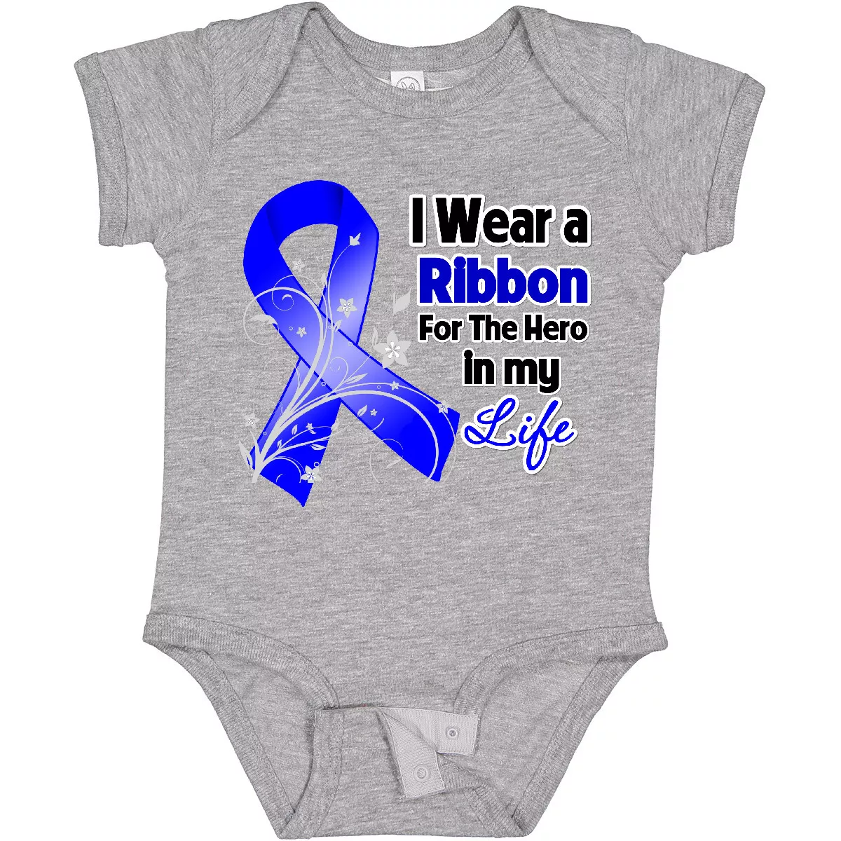 Bella Canvas Colon Cancer Ribbon Hero In My Life Infant Creeper - Hdd ...