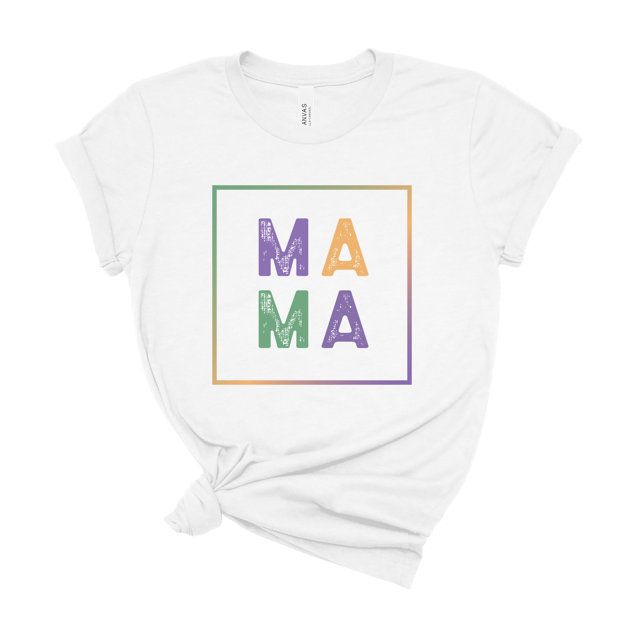 Bella Canvas Colorful Mama Letter Shirt Women Moms Birthday Gift Cotton ...