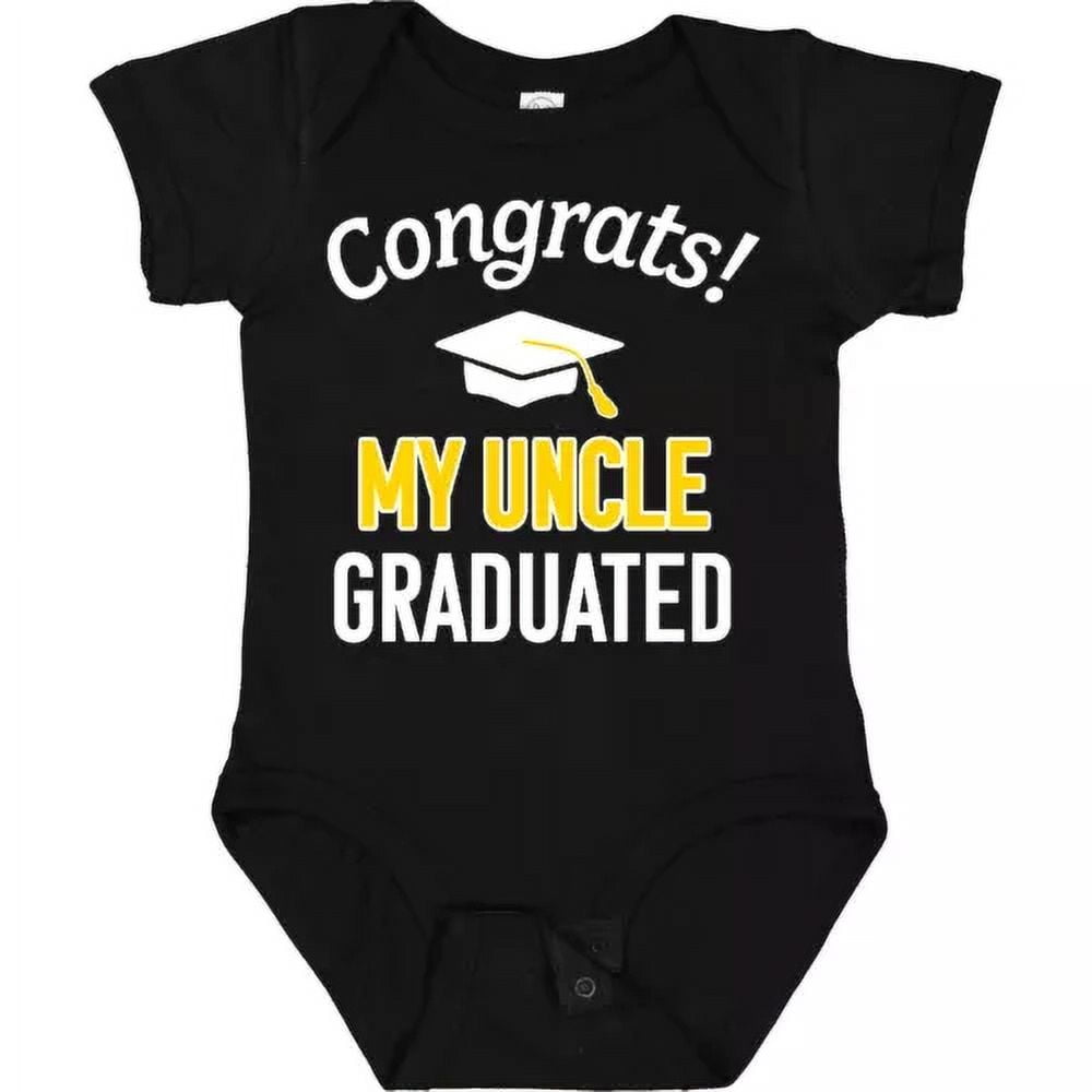 Bella Canvas Congrats! My Uncle Graduated With Cap Baby Bodysuit School ...