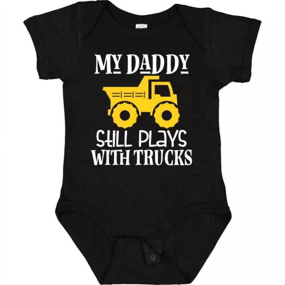 Bella Canvas Construction My Daddy Still Plays With Trucks Baby Son Childs Bodysuit - Walmart.com