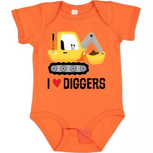 Bella Canvas Construction Truck I Love Diggers Baby Digger Boys Childs ...