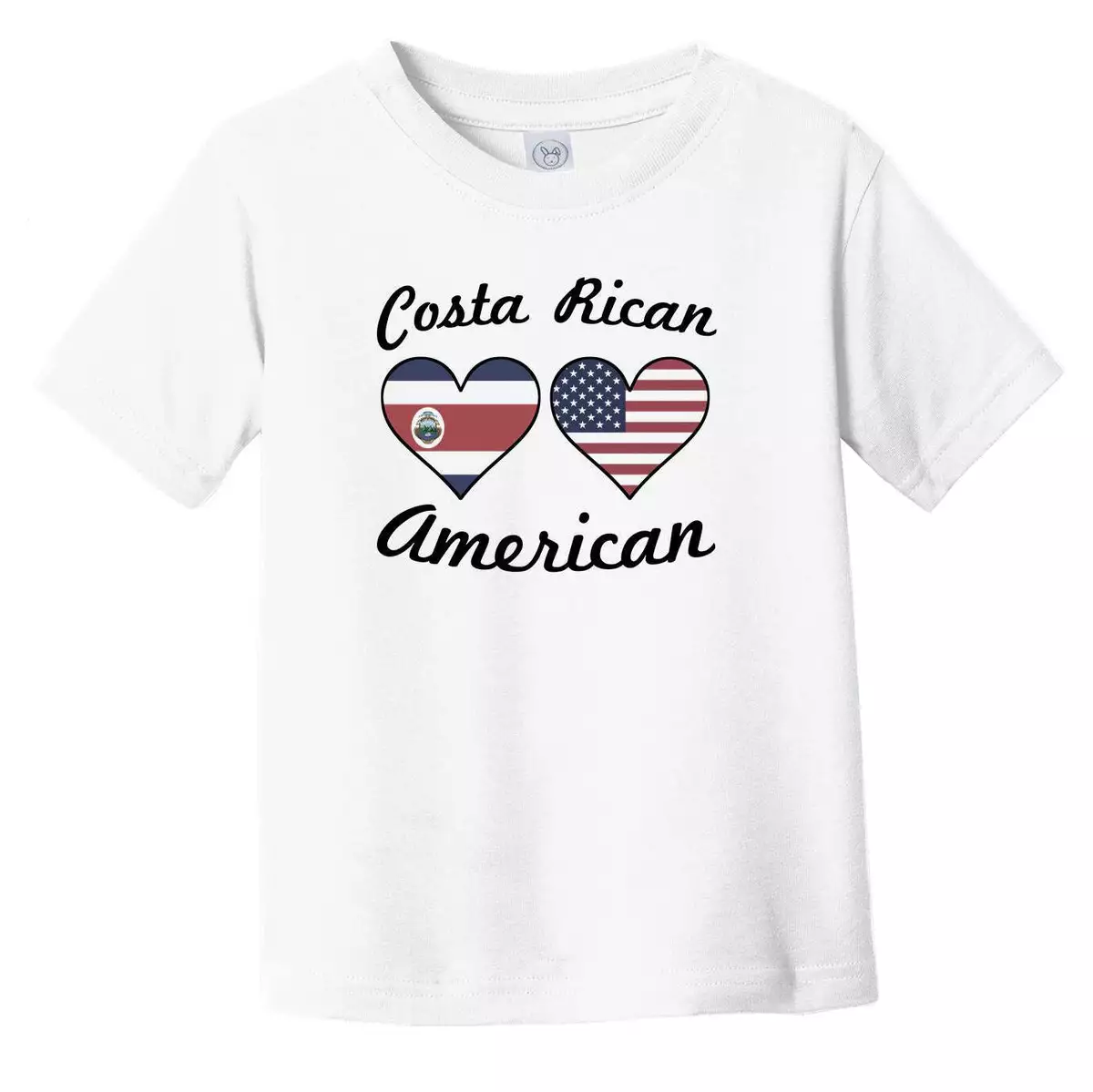 Bella Canvas Costa Rican American Flag Hearts Toddler Boys & Girls ...