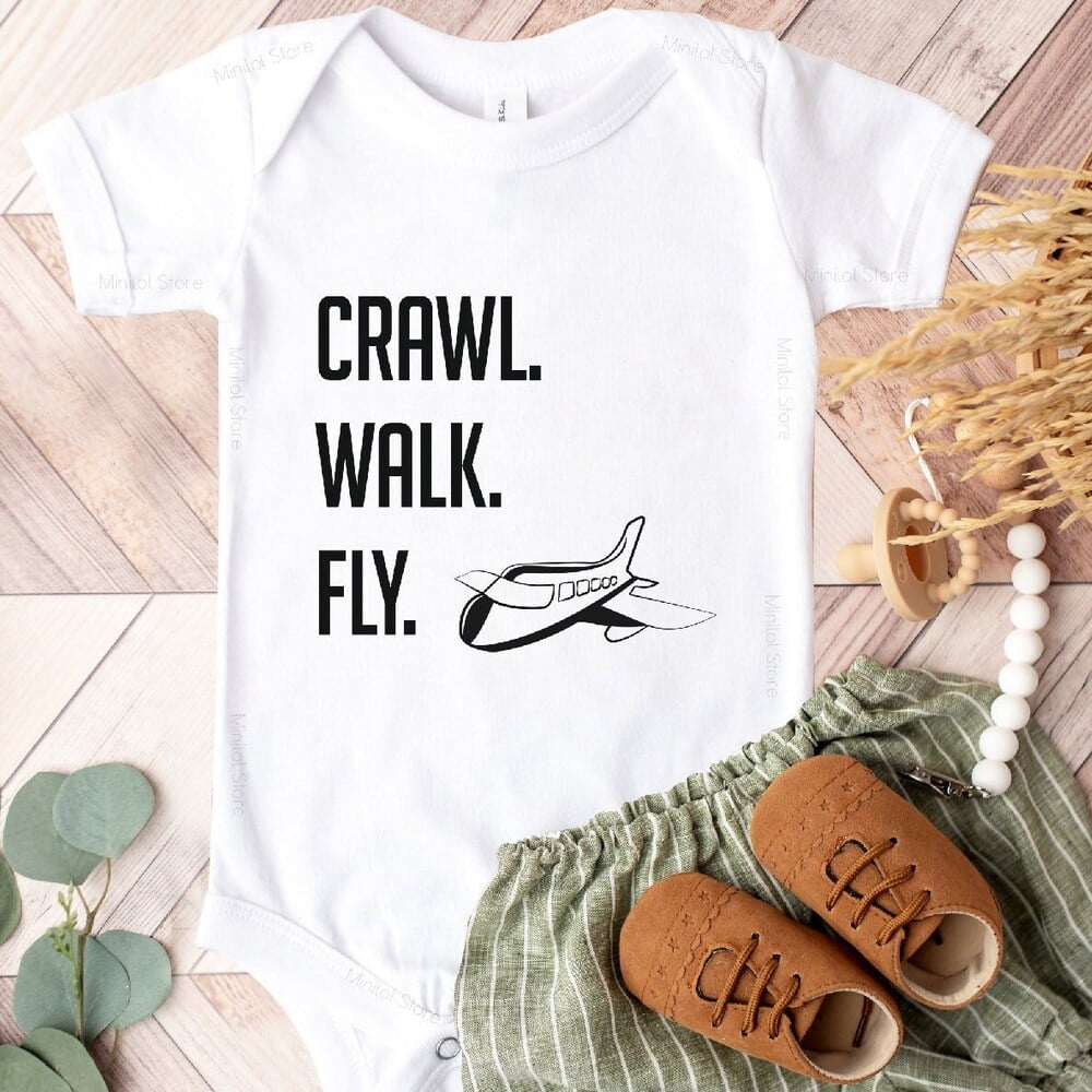 Bella Canvas Crawl, Walk, Fly Baby, Airplane Baby, Announcement ...