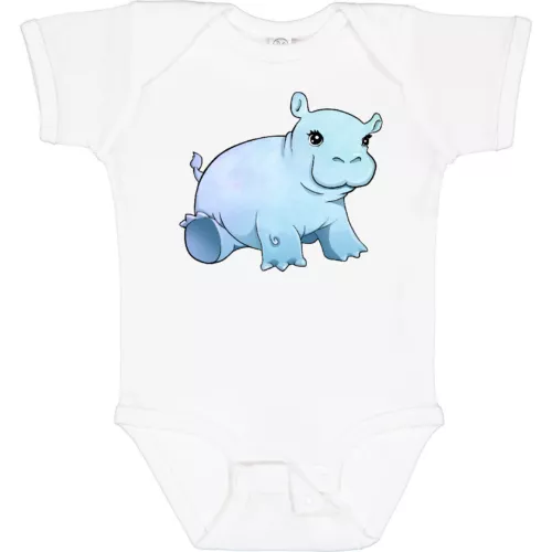 Bella Canvas Cute Baby Hippo Infant Creeper Animals Hippopotamus Fiona ...