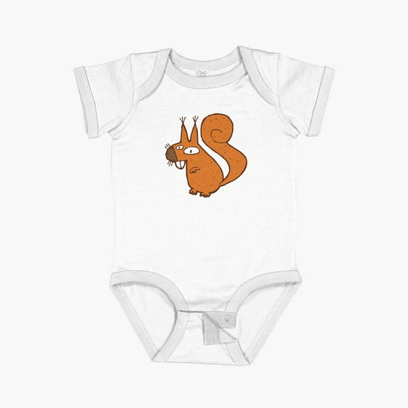 Bella Canvas Cute Cartoon Squirrel Short Sleeve Baby One-Piece Newborn ...