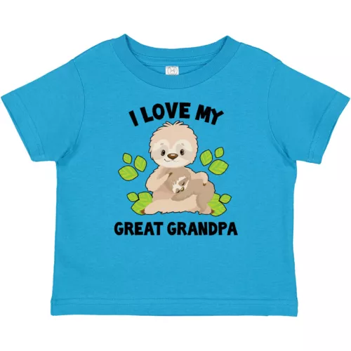 Bella Canvas Cute Sloth I Love My Great Grandpa With Green Leaves Baby Toddler Shirt Wild ...