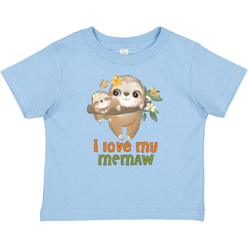 Bella Canvas Cute Sloth I Love My Memaw Baby Toddler Shirt Sloths Funny ...