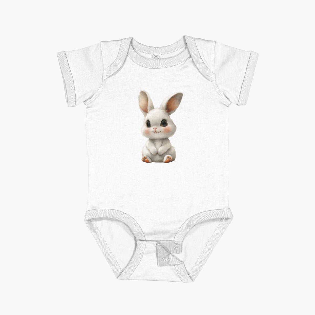 Bella Canvas Cute White Baby Bunny - Adorable Fluffy Rabbit Cartoon Art ...