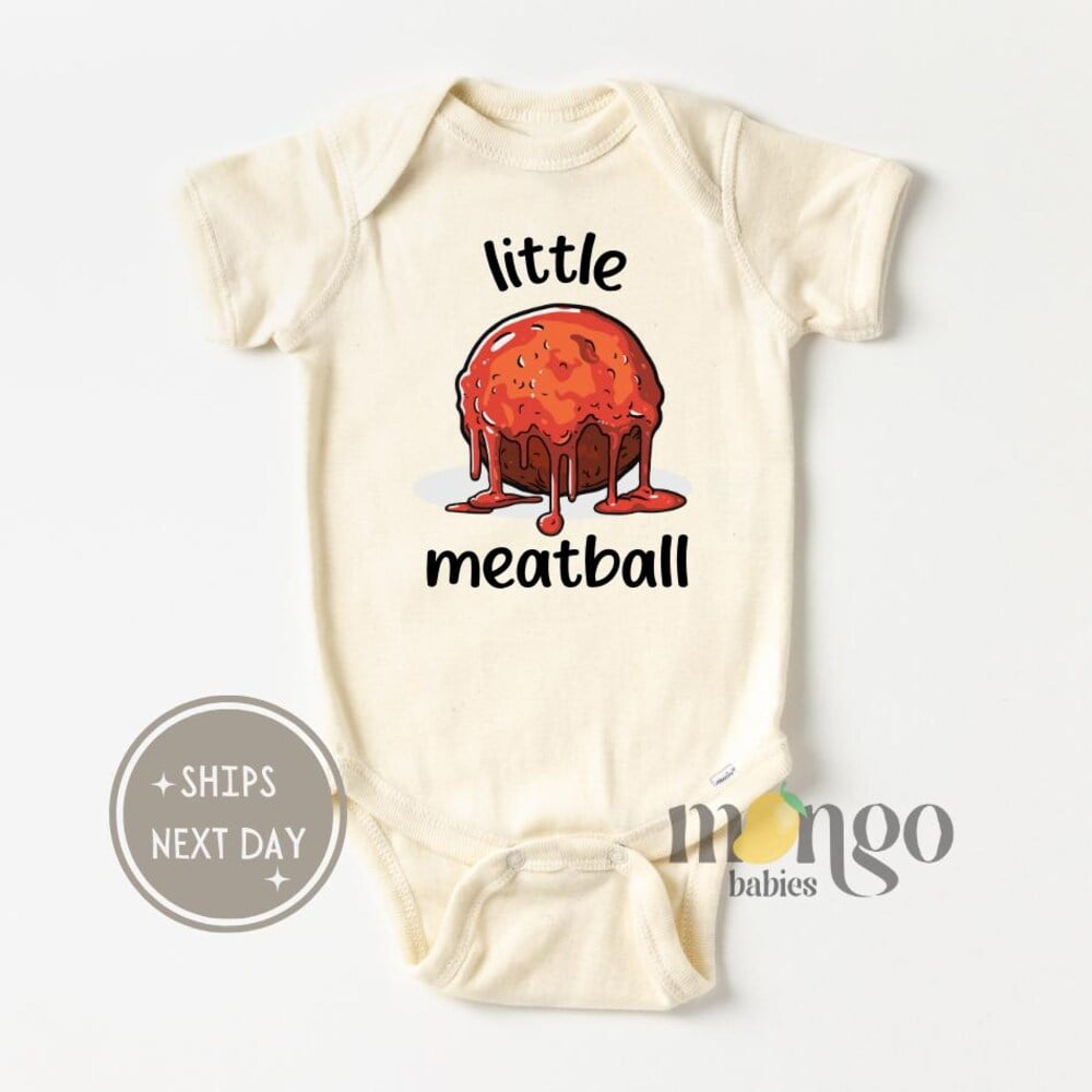 Bella Canvas with Cute s Little Meatball Cute Baby Announcement Gift ...