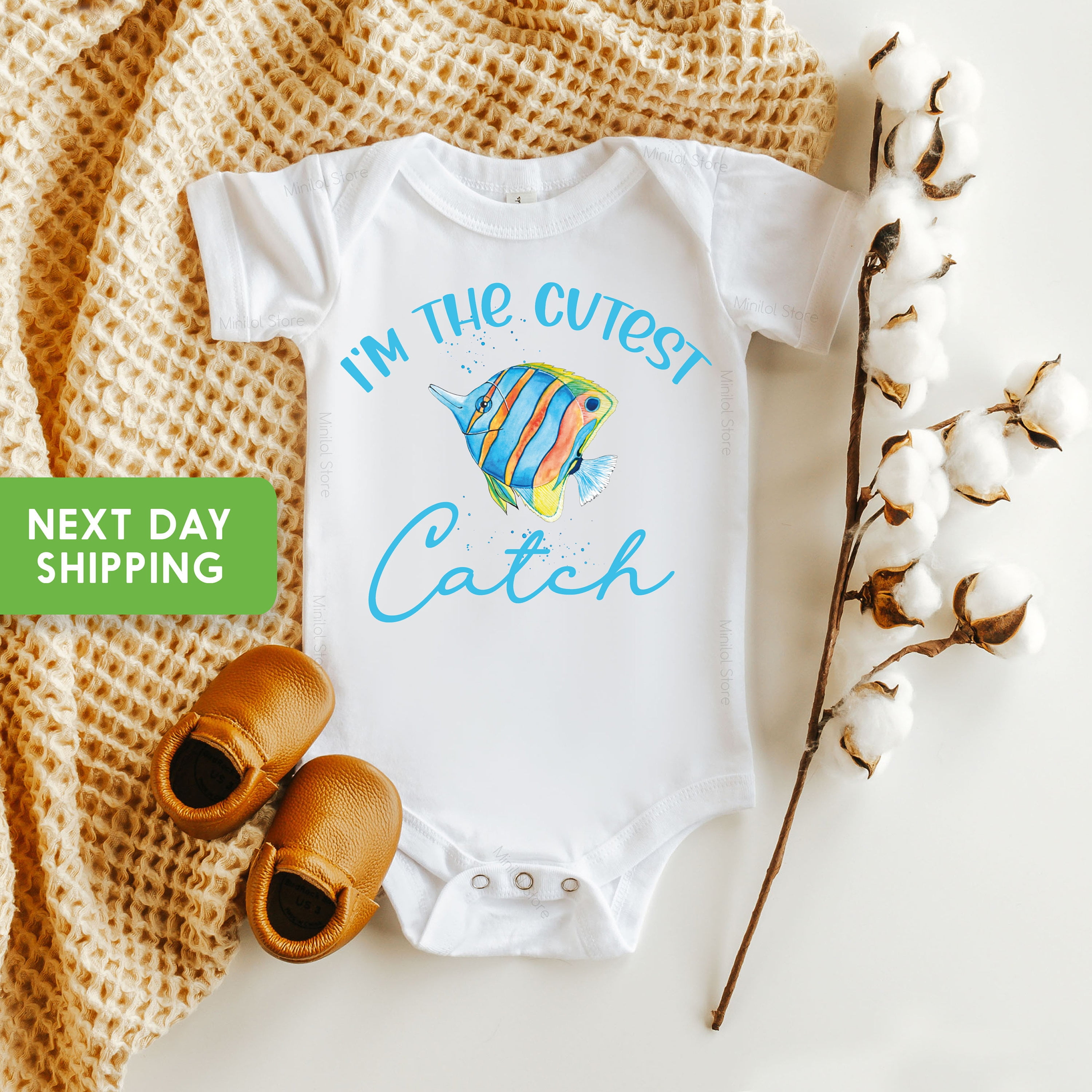 Bella Canvas with I'M The Cutest Catch, Animal Birthday Gift, Cute Fish ...