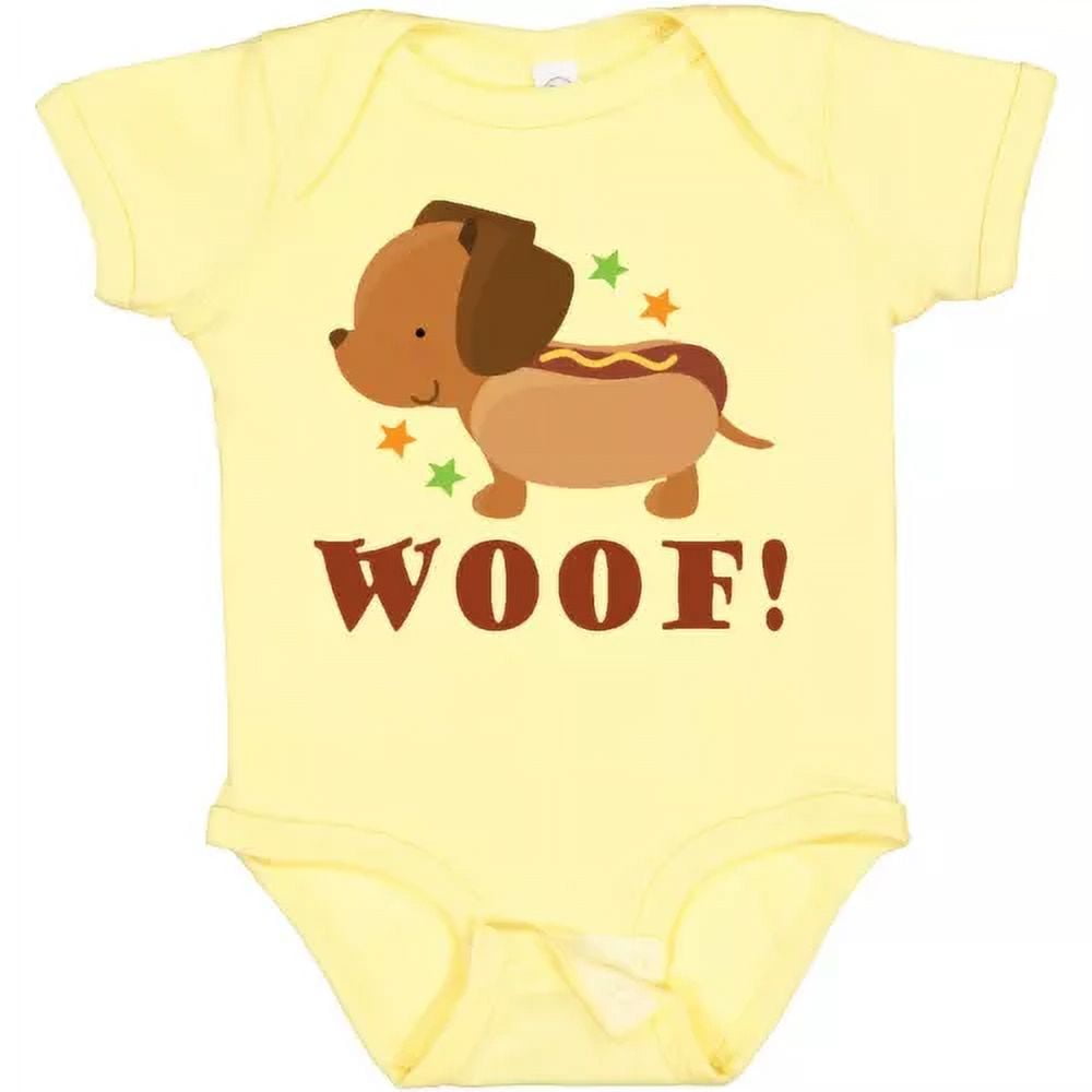 Bella Canvas Dachshund Hot Dog Funny Baby Wiener Humor One-piece Infant ...