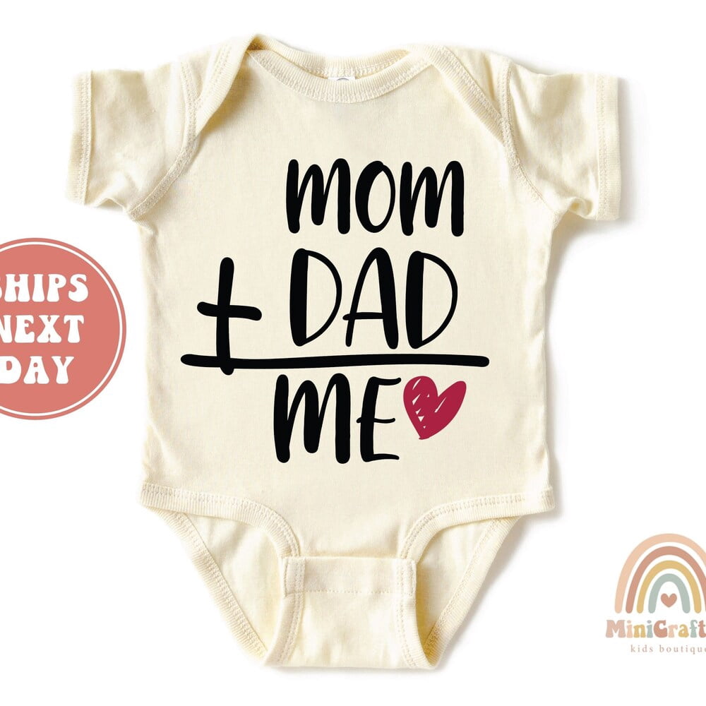 Bella Canvas with Dad Plus Mom Equals Me Shirt, Gender Neutral Baby ...