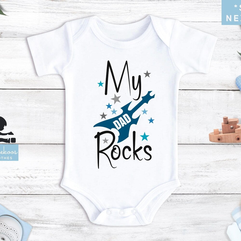 Bella Canvas with My Dad Rocks, Father'S Day Gift, Rockstar Daddy Blue ...