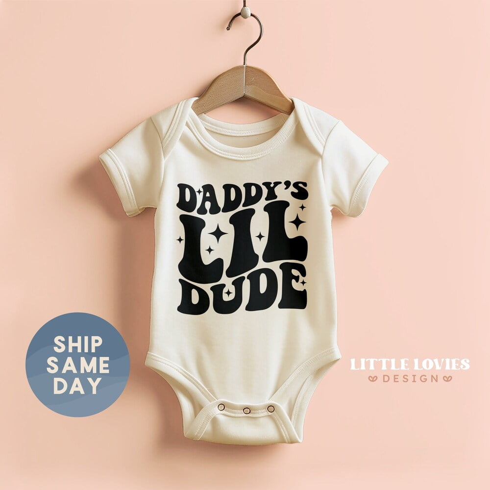 Bella Canvas with Daddy'S Lil Dude, Newborn Boy Father'S Day, Best Dad Gift For Baby Boy, 1St ...
