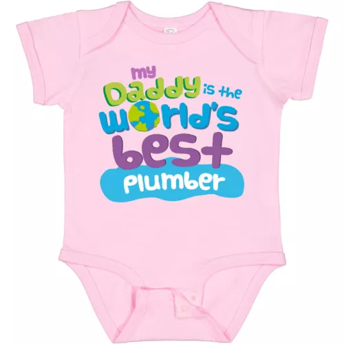 Bella Canvas Daddy Worlds Best Plumber Baby Bodysuit Childs Kids ...