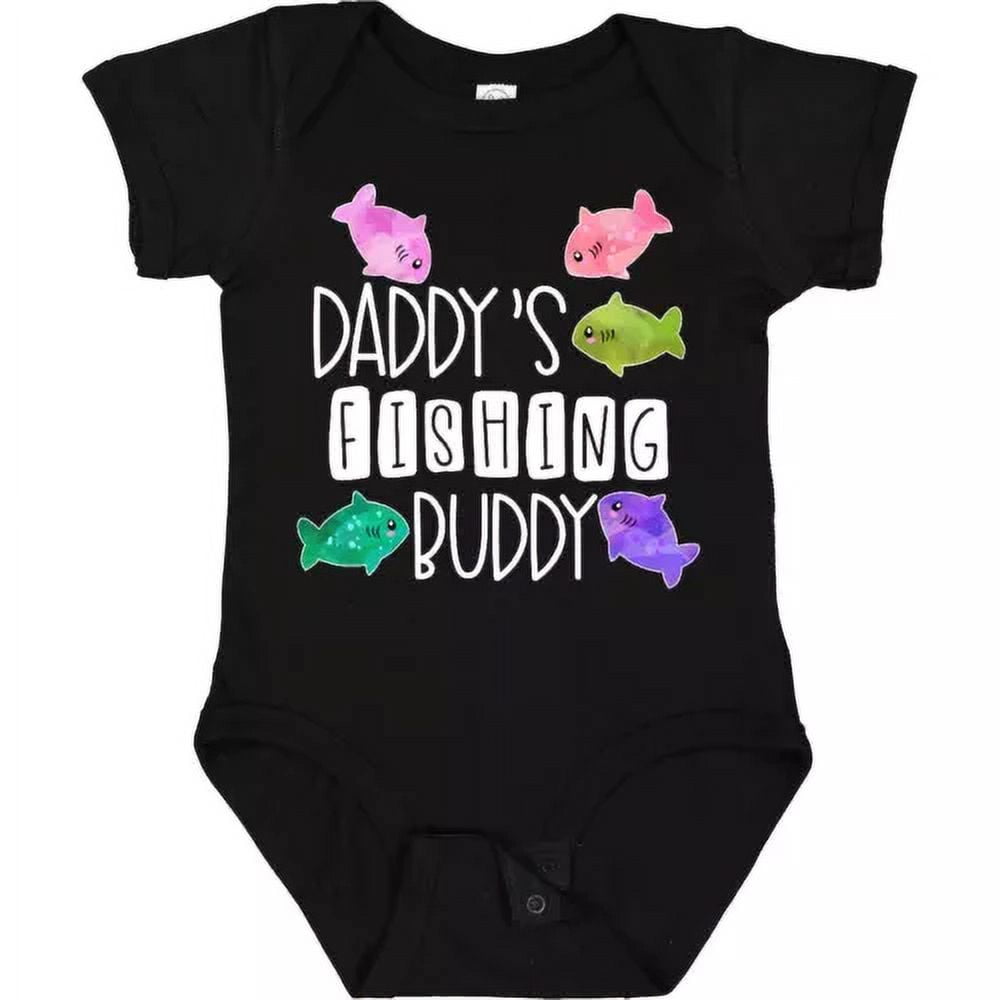 Bella Canvas Daddy's Fishing Buddy With Colorful Fish Baby Kids Daddy ...