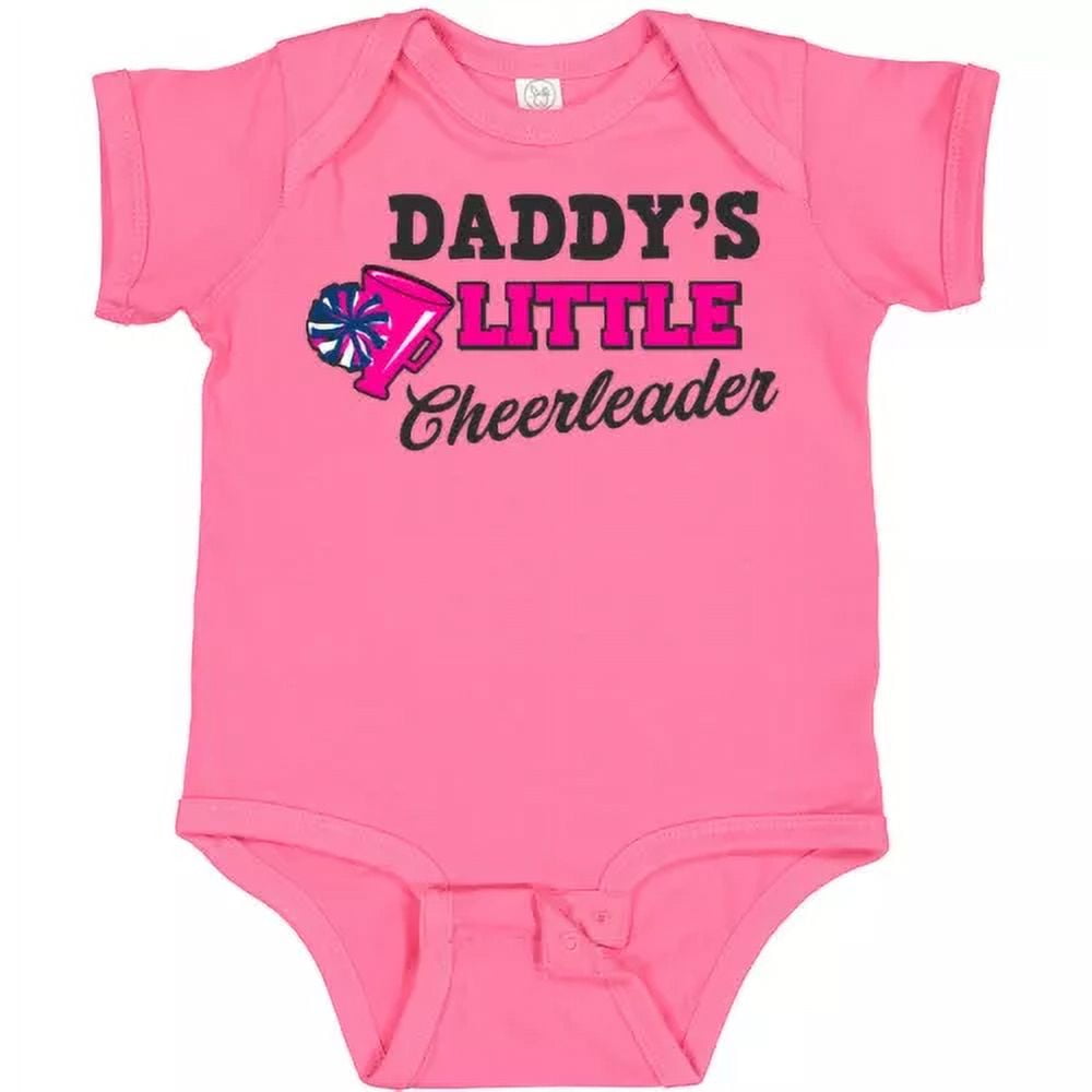 Bella Canvas Daddy's Little Cheerleader With Megaphone And Pom Poms ...