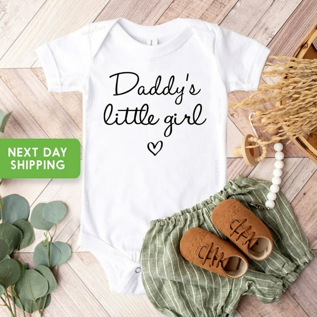 Bella Canvas Daddy's Little Girl, Minimalist Bodysuit, Father's Day Baby, Daughter, Daddy's ...