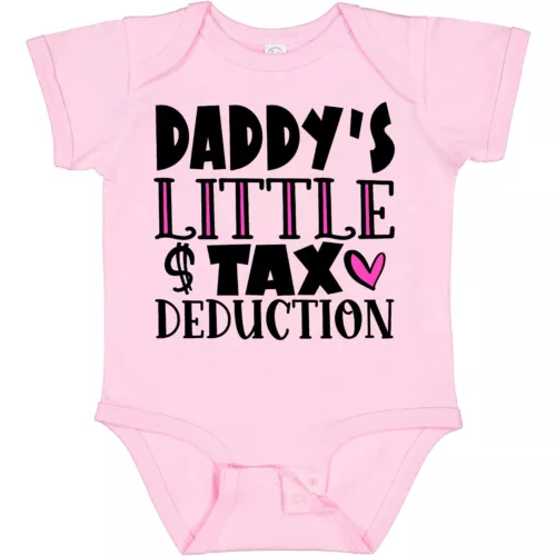 Bella Canvas Daddy's Little Tax Deduction Pink Hearts Baby Dad Daddy ...