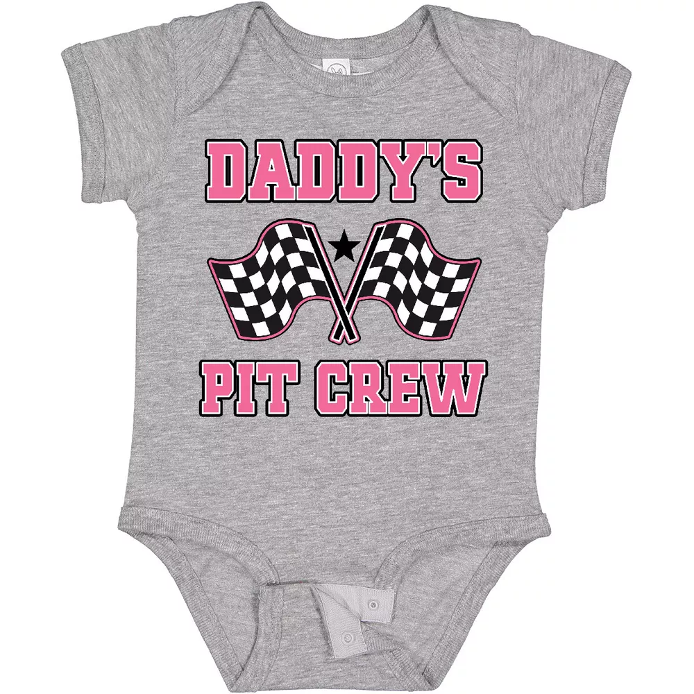 Bella Canvas Daddy's Pit Crew Design With Checkered Flags Baby Bodysuit ...