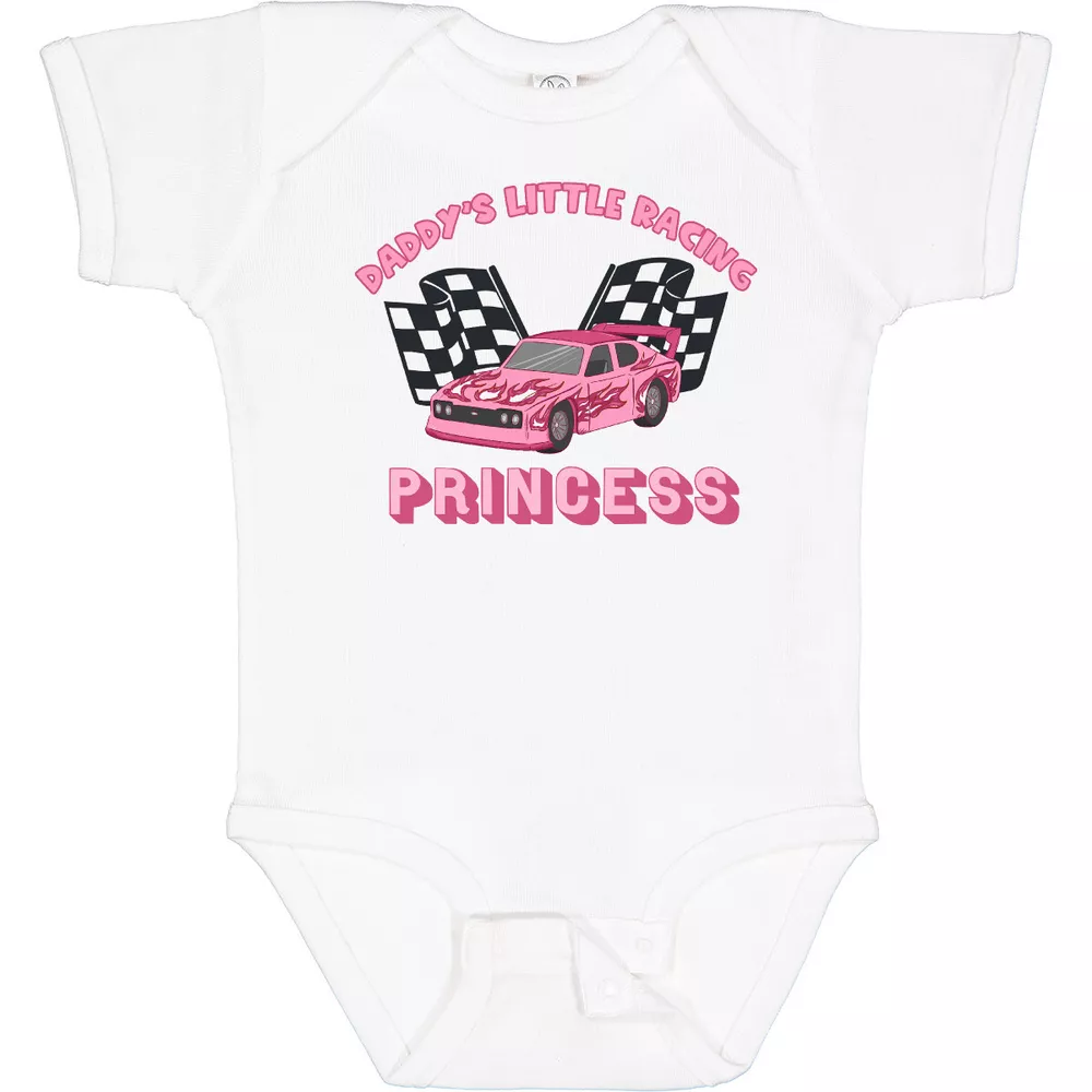 Bella Canvas Daddy's Racing Princess Pink Race Car Baby Bodysuit ...