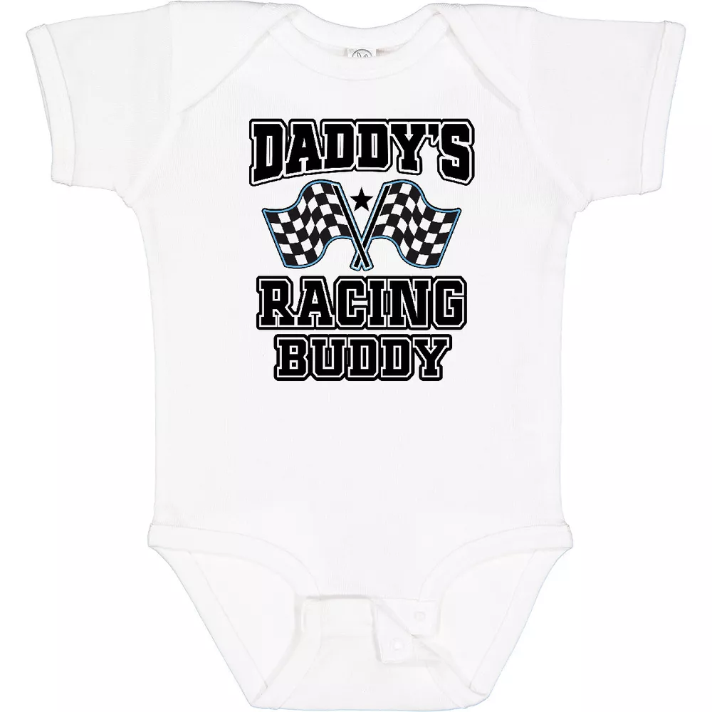 Bella Canvas Daddys Racing Buddy Car Flags Baby Bodysuit Race Cars Auto ...