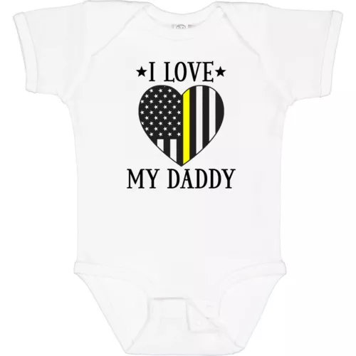 Bella Canvas Dispatcher Daddy Gold Line Emergency Infant Creeper First ...