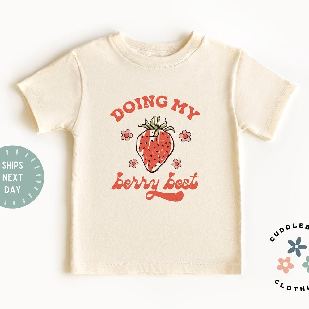 Bella Canvas Doing My Berry Best Toddler Shirt, Cute Strawberry Summer ...