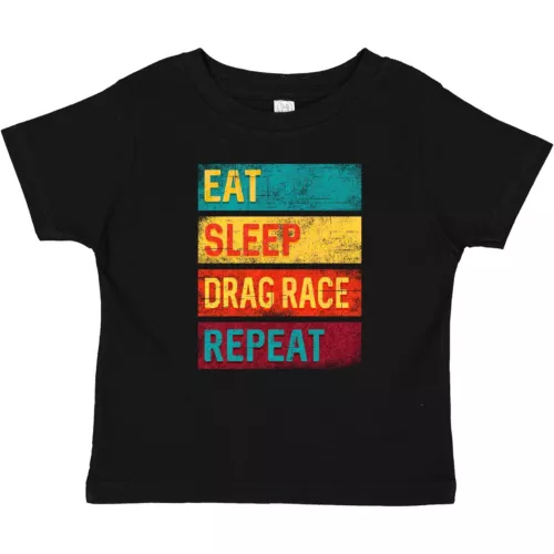 Bella Canvas Drag Racing Eat Sleep Drag Race Repeat Baby Toddler Shirt ...