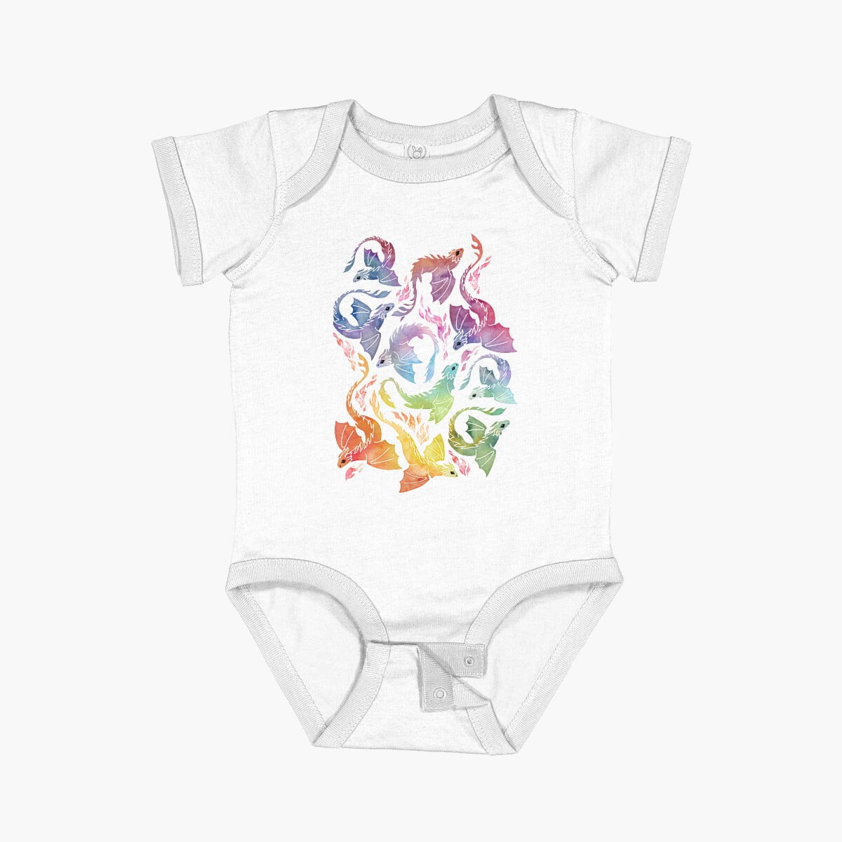 Bella Canvas Dragon Fire Dark Rainbow Short Sleeve Baby One-Piece ...