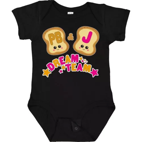 Bella Canvas Dream Team Peanut Butter And Jelly Baby Bodysuit Food ...