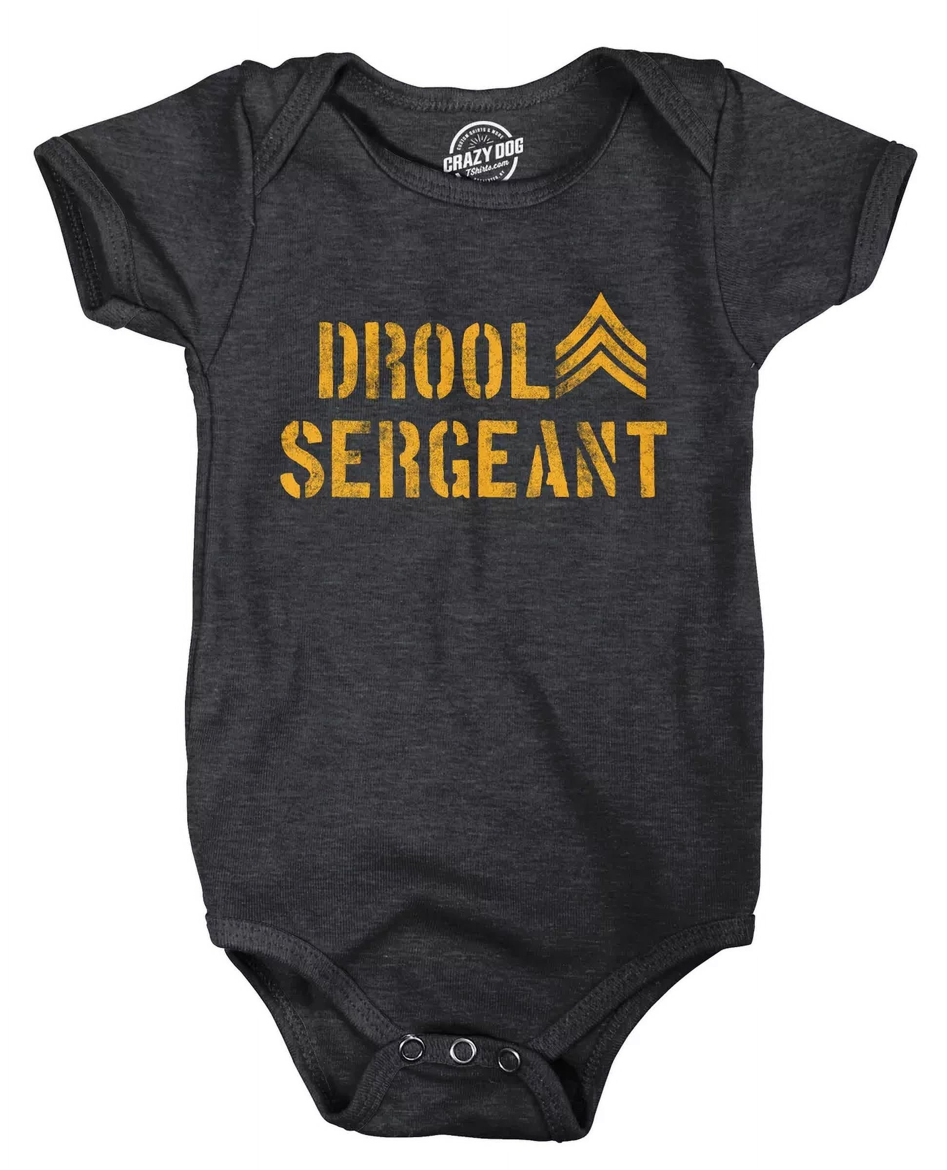 Bella Canvas Drool Sergeant Baby Bodysuit Funny Military Army Sarcastic ...
