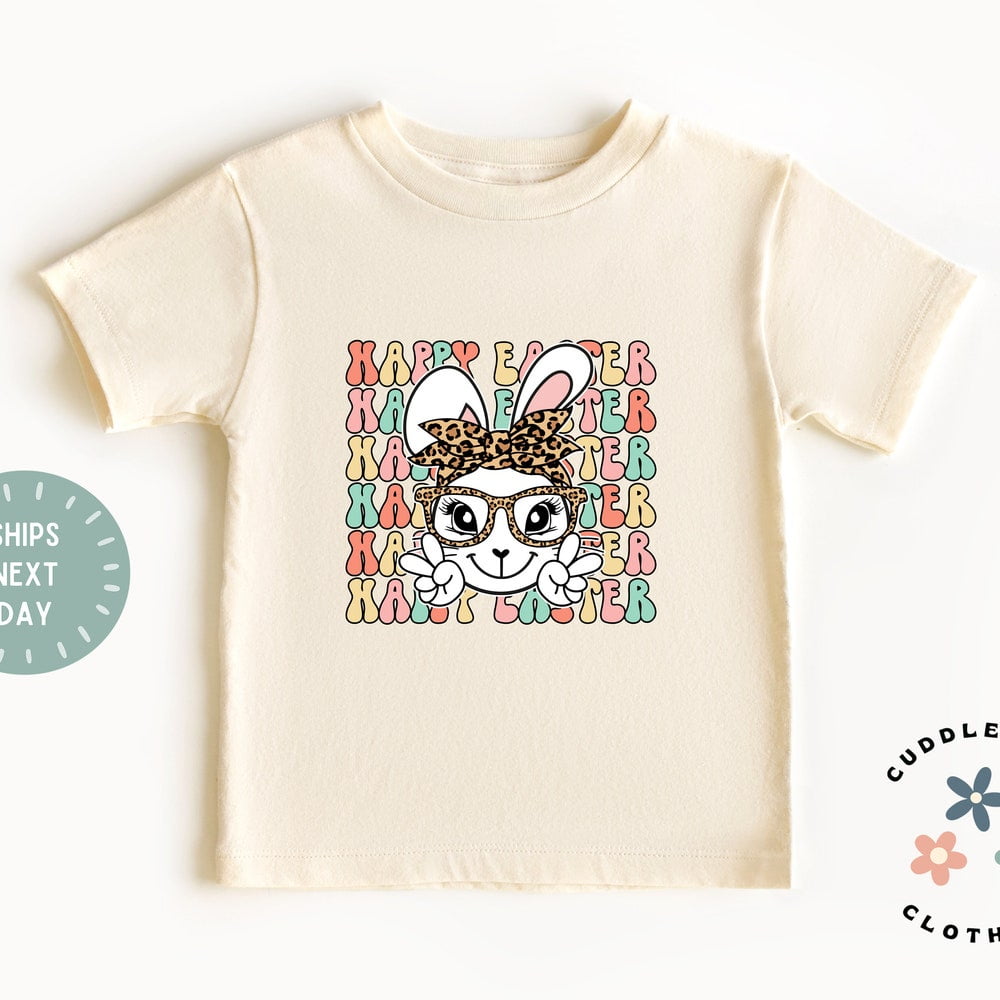 Bella Canvas Easter Bunny Toddler Girl Tee, Cute Retro Easter Holiday ...