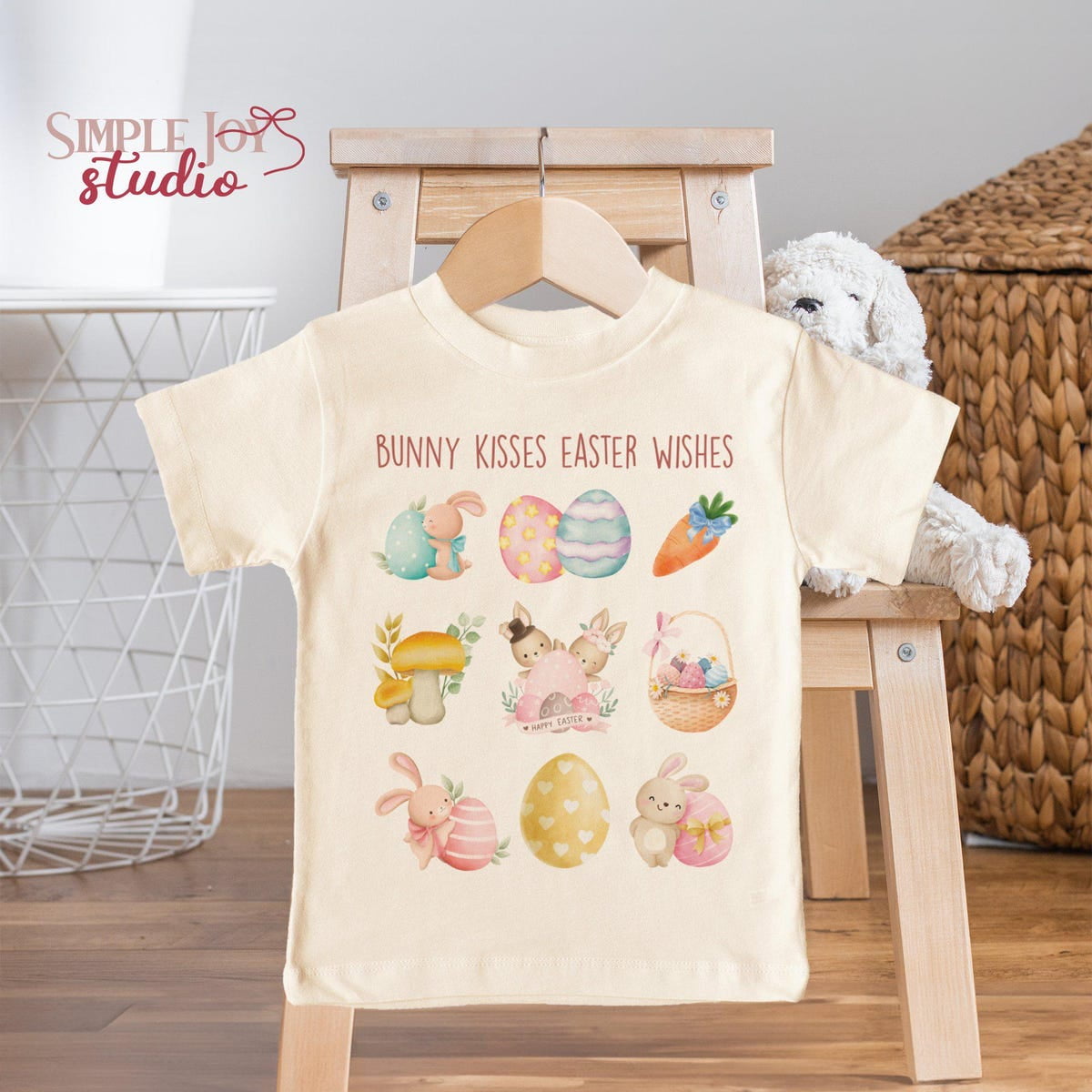 Bella Canvas Easter Bunny Toddler Shirt, Bunny Kisses Easter Wishes ...