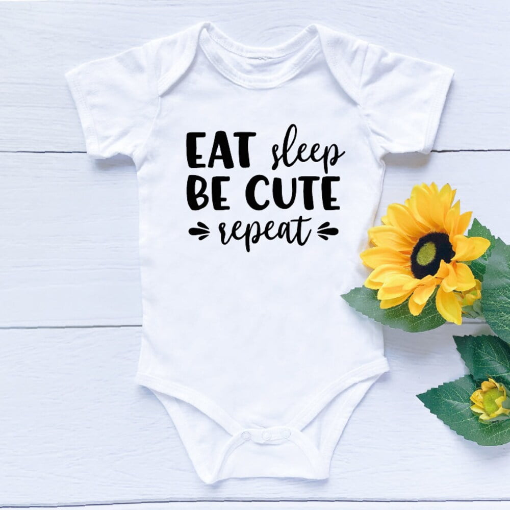 Bella Canvas with Eat Sleep Cute Repeat Funny, Funny Sayings Baby ...