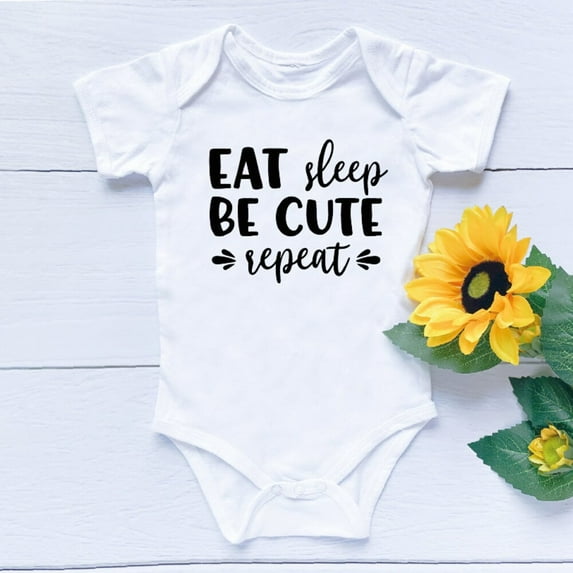 Bella Canvas with Eat Sleep Cute Repeat Funny, Funny Sayings Baby ...