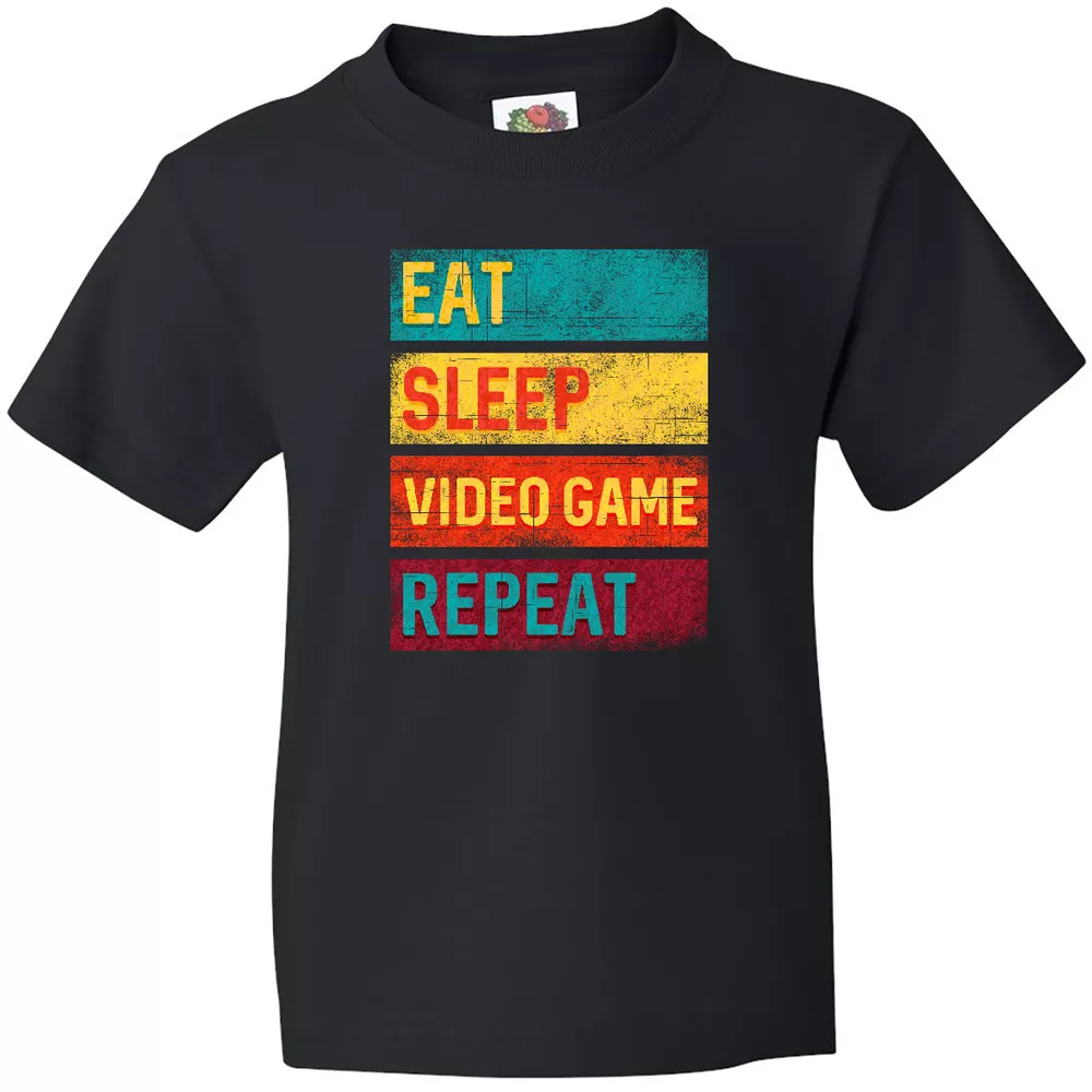 Bella Canvas Eat Sleep Video Game Repeat Games Gamer Recreation Toddler ...