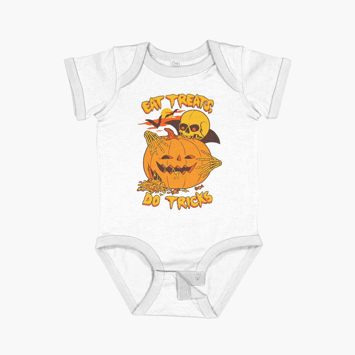 Bella Canvas Eat Treats, Do Tricks Short Sleeve Baby One-Piece Newborn ...