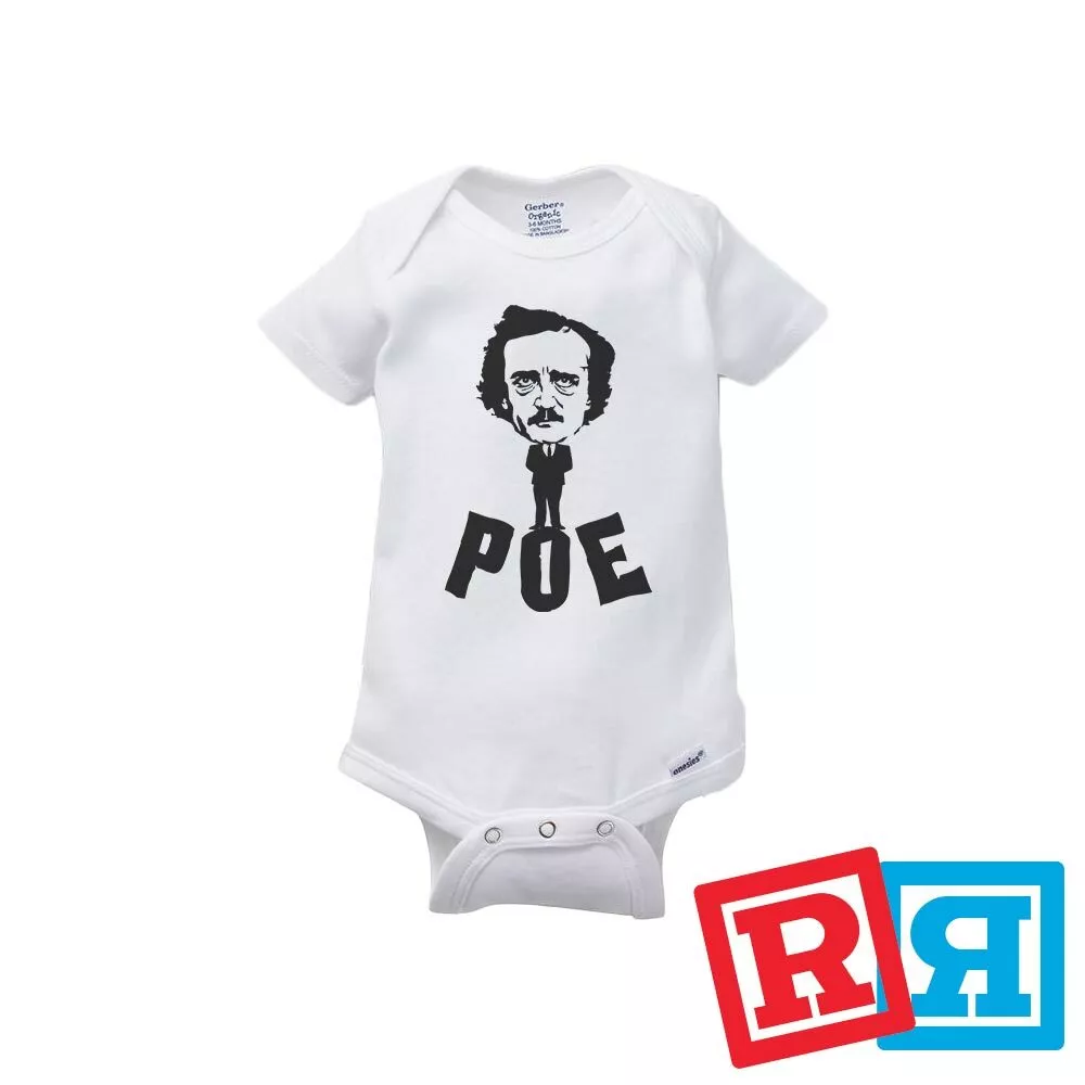 Bella Canvas Edgar Allan Poe Gerber Baby OnesieÂ® Cotton Unisex White ...