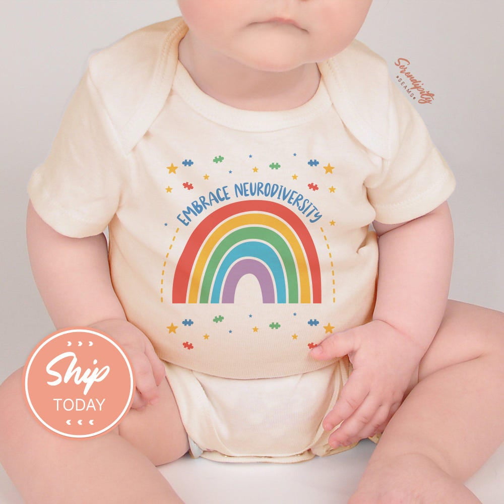 Bella Canvas with Embrace Neurodiversity, Baby Rainbow, Gift For ...