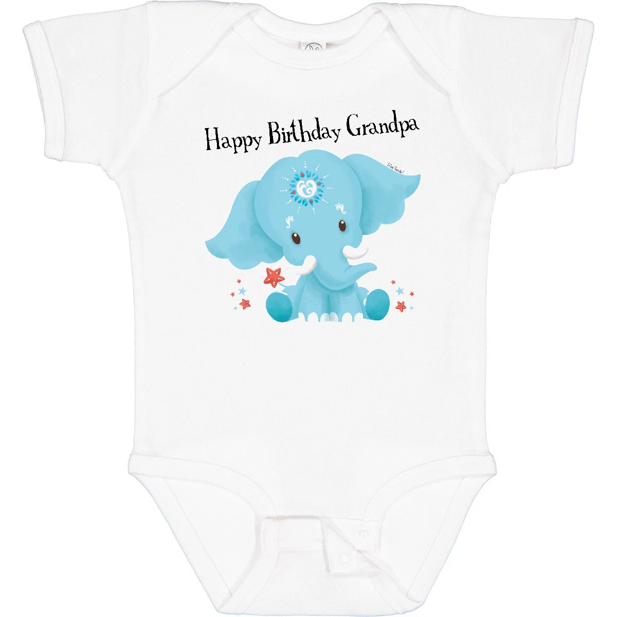 Bella Canvas Ervin Happy Birthday Grandpa Blue Elephant Cute Infant ...