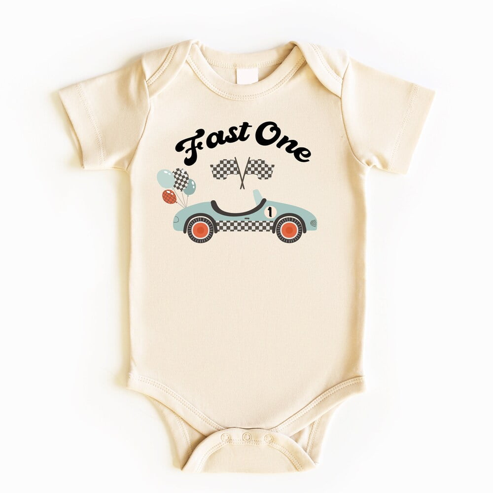 Bella Canvas with Fast One, First Birthday Baby Outfit, Race Car ...