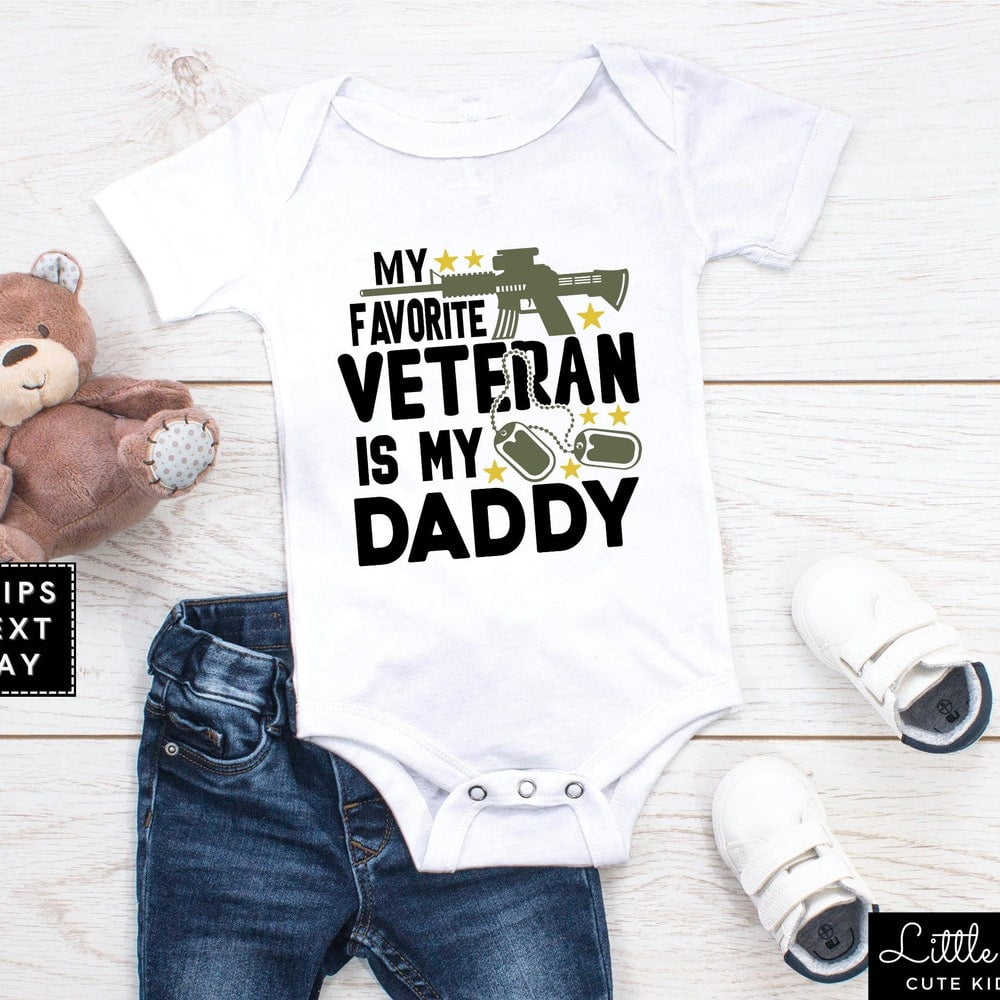 Bella Canvas with My Favorite Veteran Is My Dad, Military Dad Kids Shirt, Army Fathers Day Kids ...