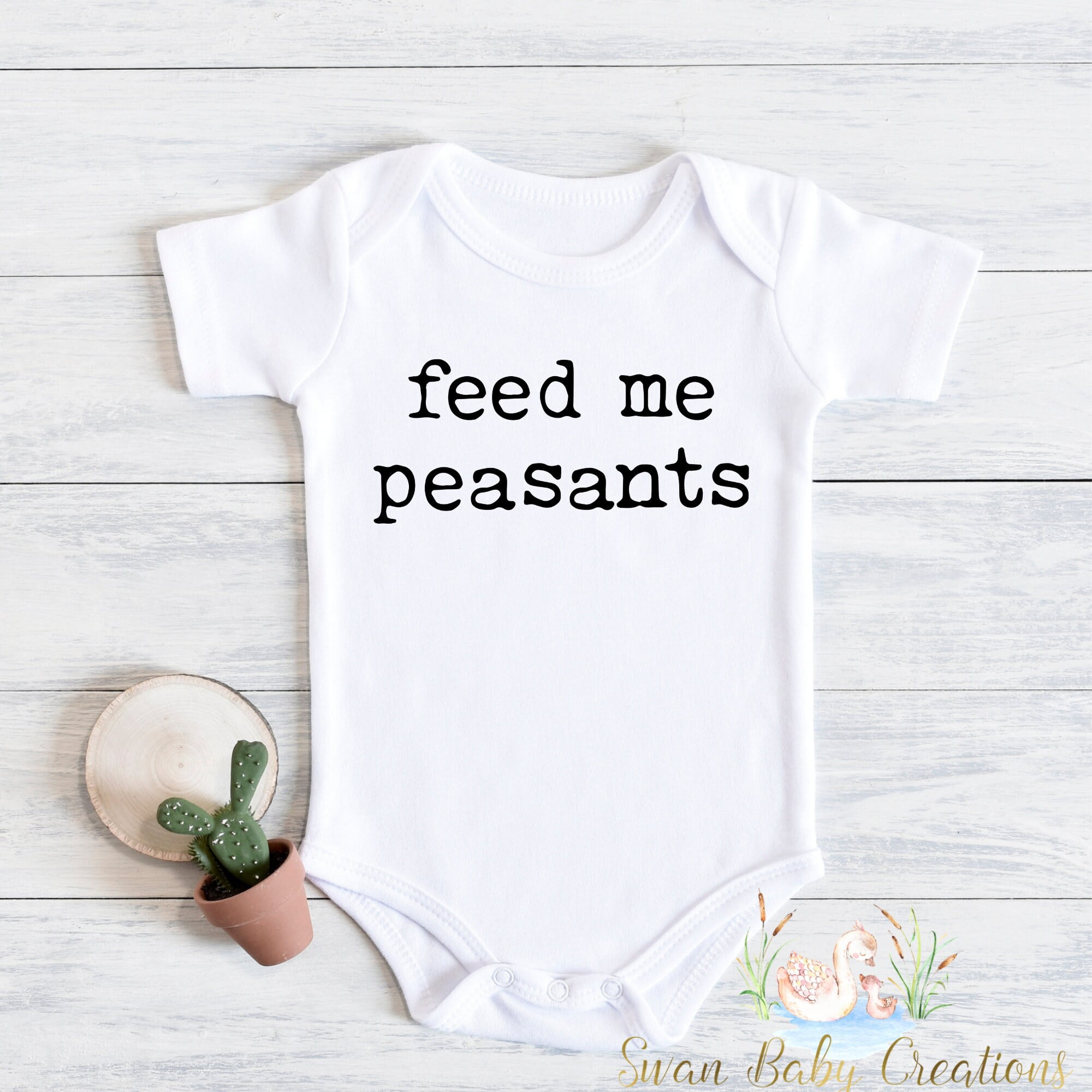 Bella Canvas with Feed Me Peasants, Funny, Cute And Humorous Newborn Outfit, For New Parents ...