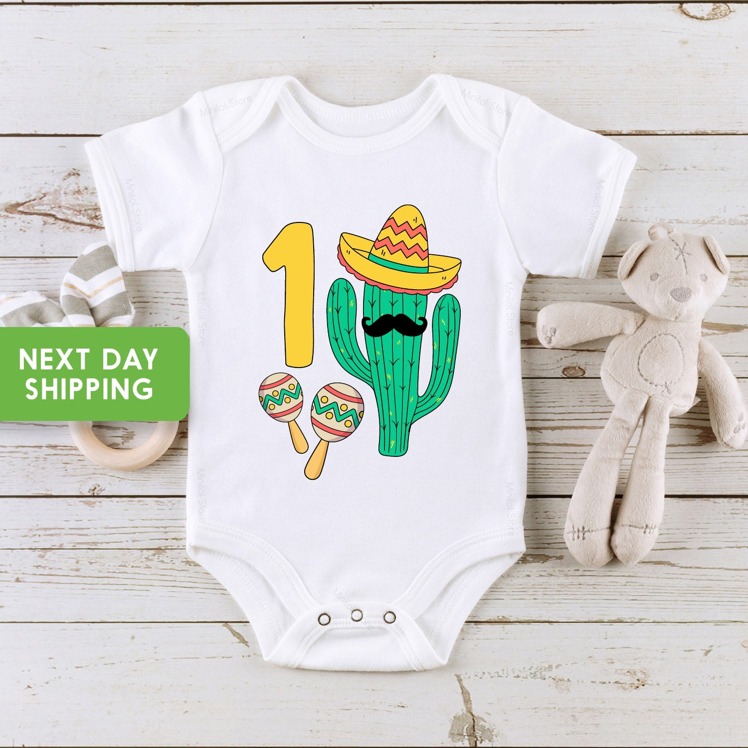 Bella Canvas Fiesta Cactus First Birthday Onesie, 1st Birthday Fiesta ...