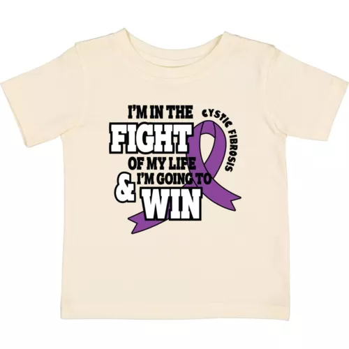 Bella Canvas Fight Of My Life Cystic Fibrosis Awareness Baby Toddler Shirt Purple Ribbon ...