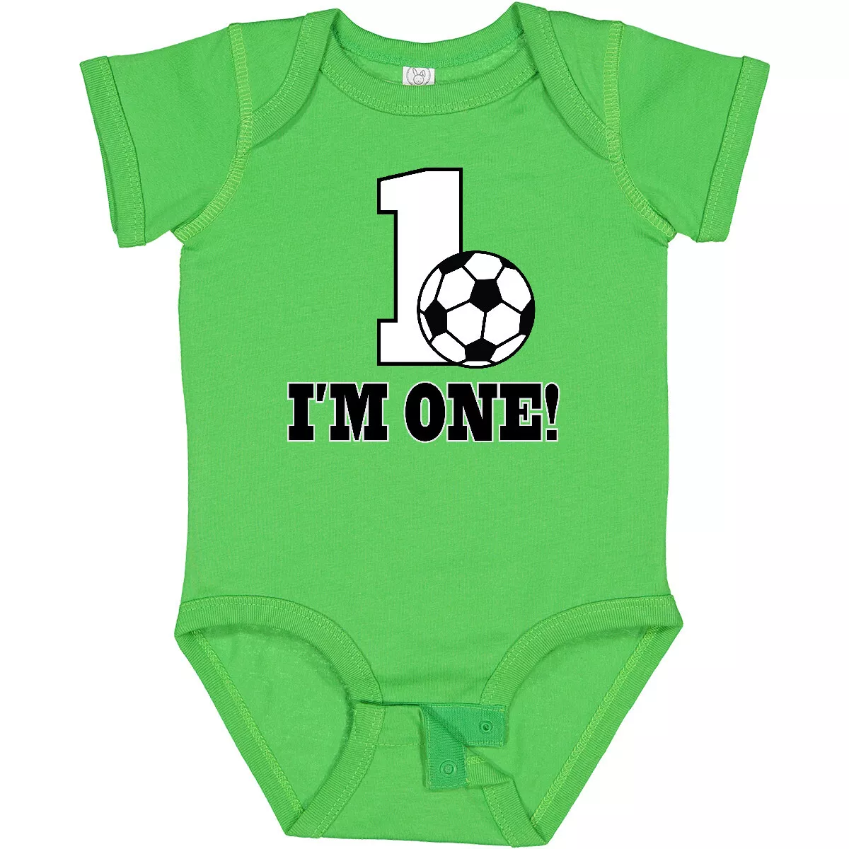 Bella Canvas First Birthday Soccer 1 Year Old Baby Bodysuit Im Sports Party Infant Baby Bodysuit ...